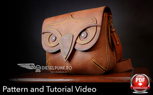 Owl Bag Pattern - Leather Bag Pattern - Leather DIY - Pdf Download - Leather Bag | Leather Patterns