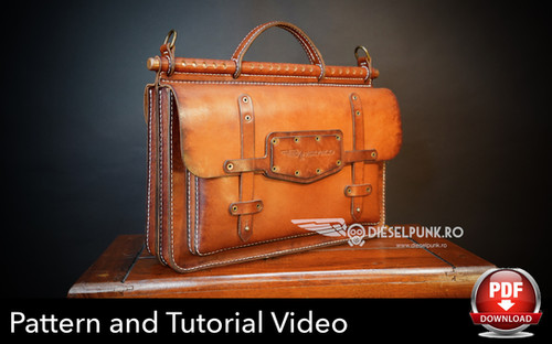 Briefcase Bag Pattern - Leather DIY - Pdf Download - Leather Bag ...