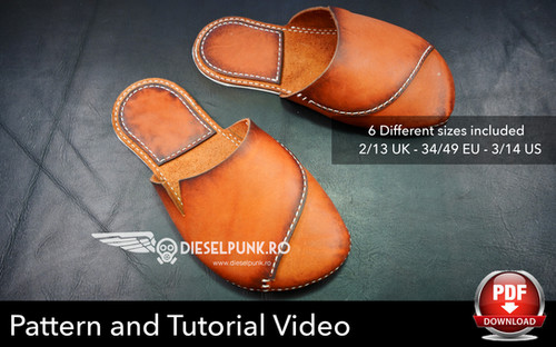 Slippers Pattern - Leather DIY - Pdf Download - Flip Flop pattern ...