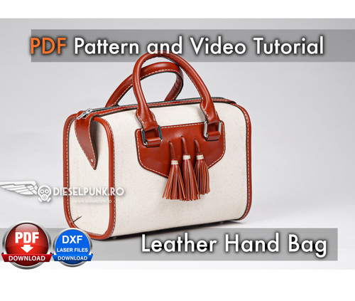 Hand Bag Pattern - Leather DIY - Pdf Download - Video Tutorial ...