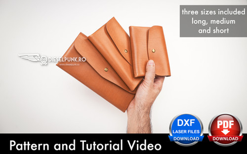 Set of 3 Leather Wallet Patterns - Leather DIY - Pdf Download - Wallet ...