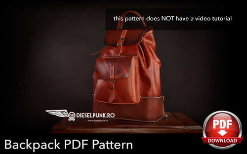 Leather Backpack Pattern - The Dieselpunk.ro D-Konstrukt | Leather Patterns