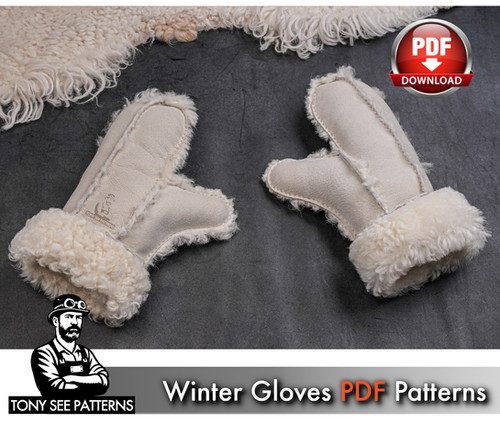 Leather Fur Mittens Pattern PDF - Full Video Tutorial Included ...