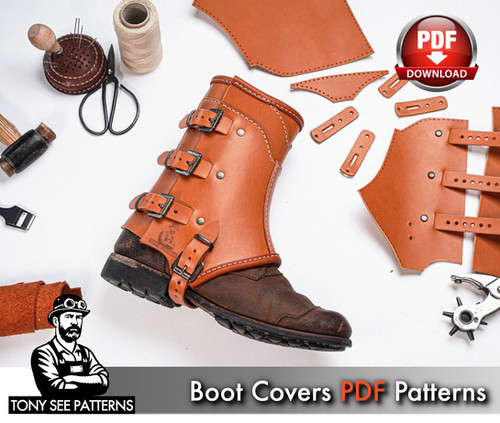 Boot Covers Pattern: Gaiters Design - PDF Download for Leatherwork | Leather Patterns