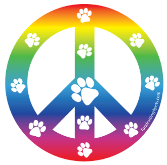 Rainbow Paw Print Peace Symbol Magnet | Woody's Place and Life With Old ...