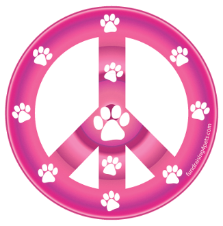 Pink Paw Print Peace Symbol Magnet | Woody's Place