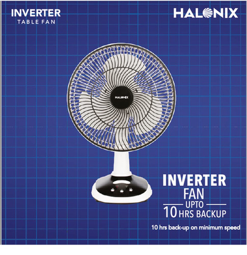 HALONIX | RECHARGABLE TABLE FAN | 300MM | INVERTER | KALIAMMAN AND CO