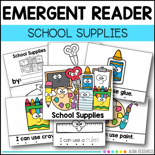 School Supplies Back to School Emergent Reader | Aloha Resources