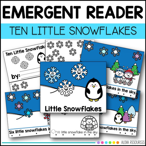 Ten Little Snowflakes Counting Emergent Reader | Aloha Resources