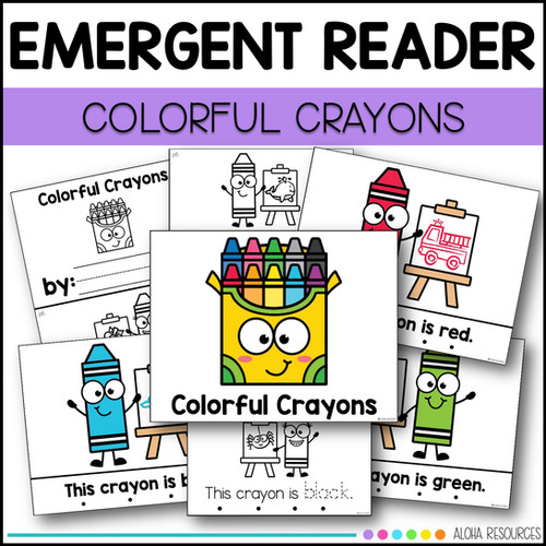 Colorful Crayons Back to School Emergent Reader | Aloha Resources