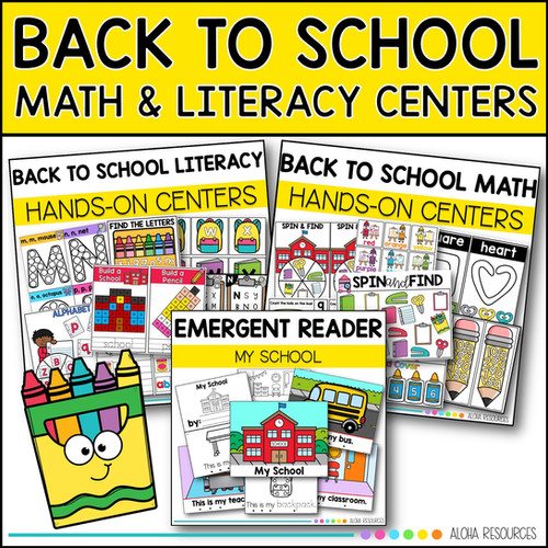 Back to School Math and Literacy Centers For Prekindergarten and ...