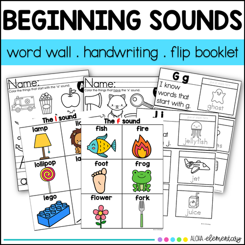 Alphabet Beginning Sounds Word Wall Flip Books and Printables | Aloha ...