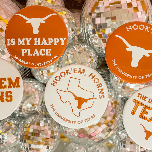 University of Texas game day button | Moodz & Vibez