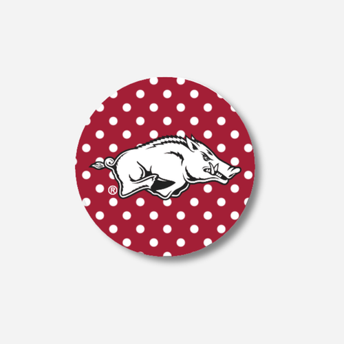 University of Arkansas Polka Dot Button | Moodz & Vibez