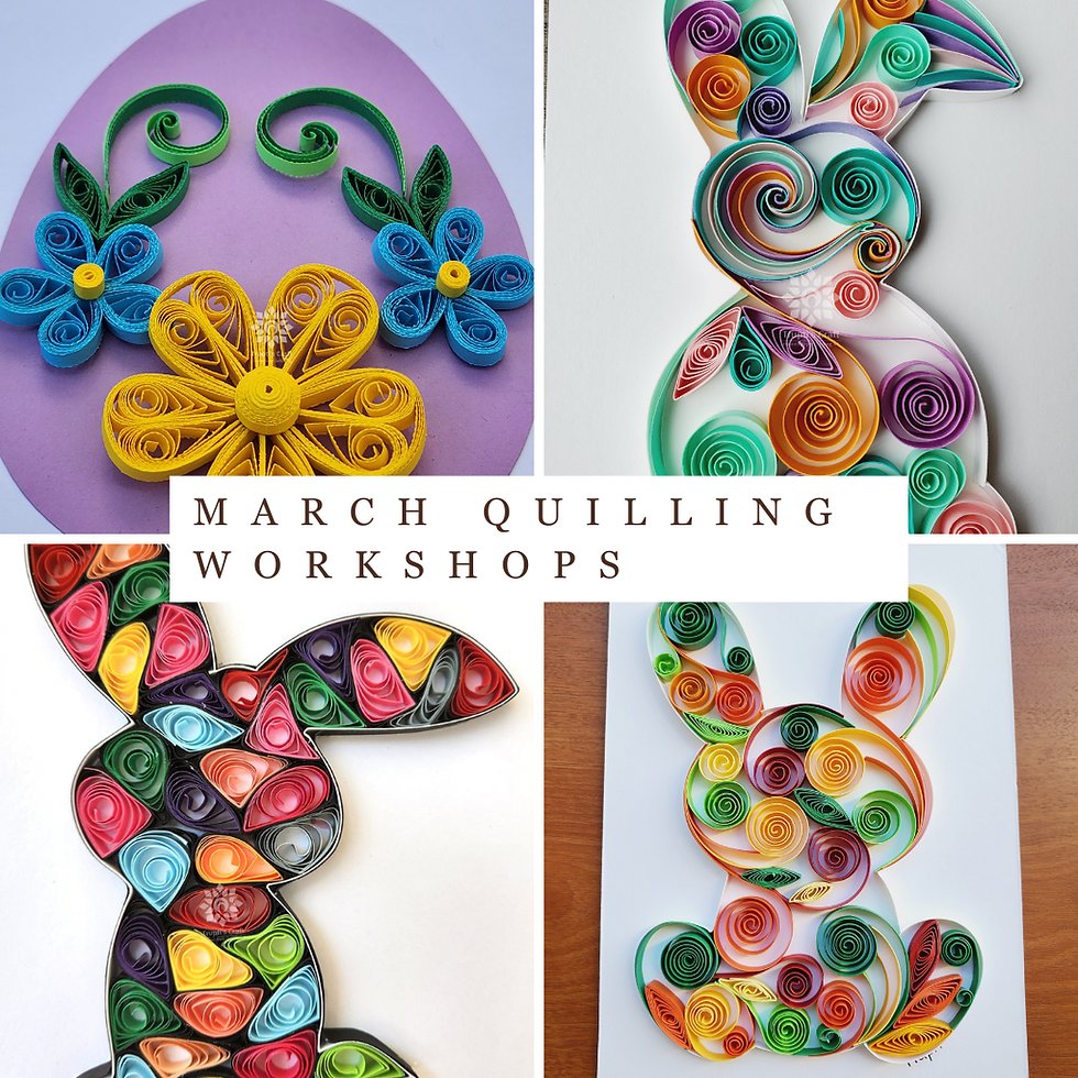Online & In-Person Paper Quilling Workshop Schedule for March