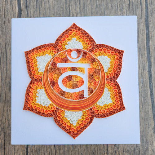 Paper Quilling Sacral Chakra Frame | 8x8 Inches | Customizable Chakra ...