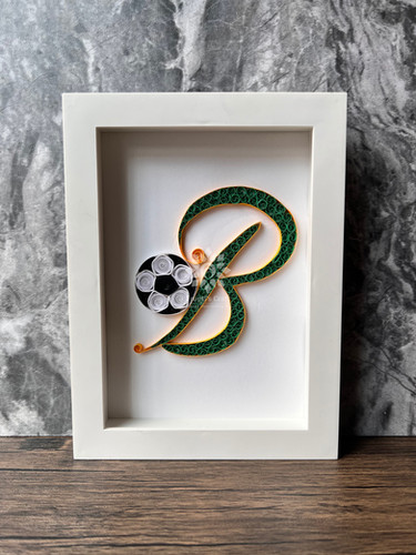 Framed Paper Quilling Soccer Themed Monogram B | Trupti's Craft