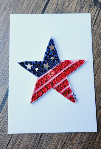 USA Flag Themed Paper Quilling Star | Trupti's Craft