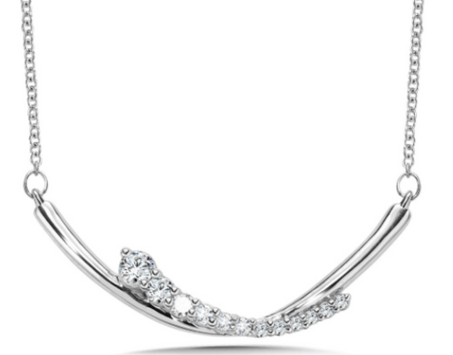 SDC Curved Bar Diamond Necklace $1199 | Goodin's Jewelry