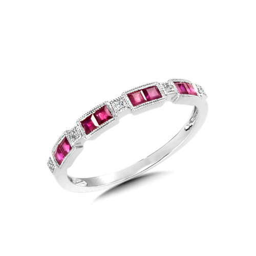 DIAMOND AND RUBY STACKABLE BAND | Goodin's Jewelry