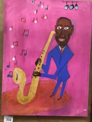 Bluey Strongarm Plays the Sax | Kooty Art Exhibition