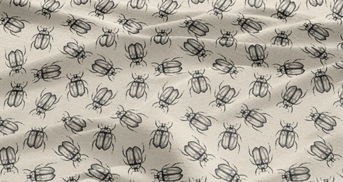BUSY BUGS | Scurry! Beige | Fabric Bank
