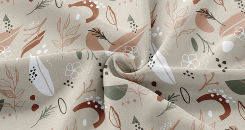 FLORAL | Putty | Fabric Bank