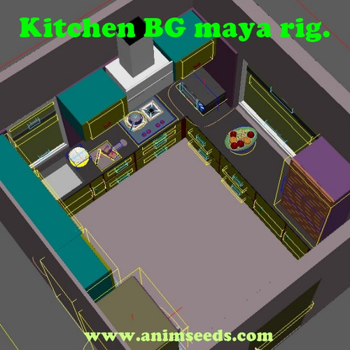 Kitchen BG rig maya | Animseeds