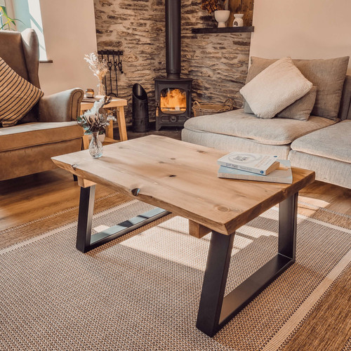 FENA Live / Waney Edge Coffee Table With Metal Trapezium Legs | Tribe ...