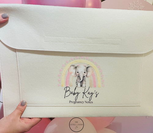 Personalised Elephant Themed Pregnancy Notes Folder / Maternity Baby ...