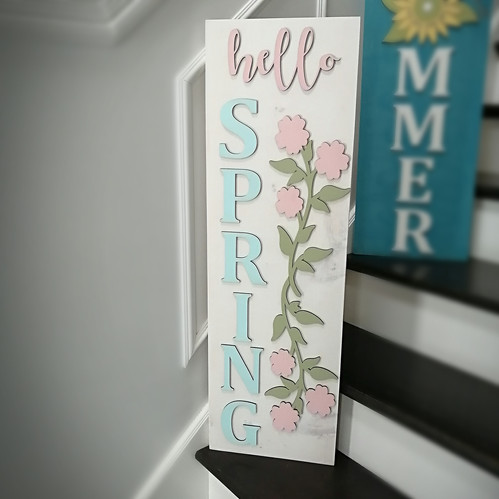 3D Porch Sign Project " Hello SPRING " 11"x36" DIY | Urban Rustic DIY