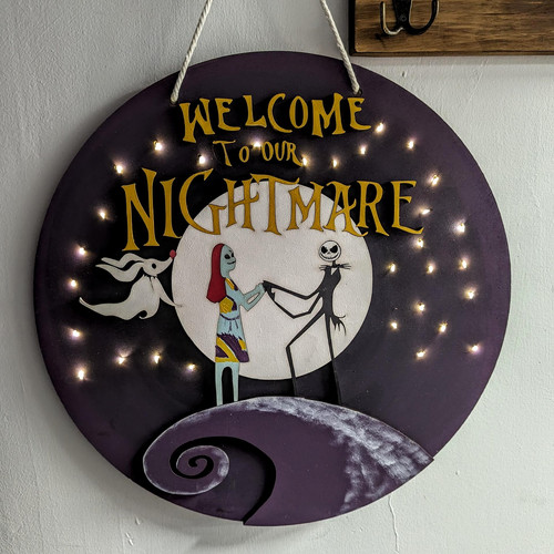3D Lighted DIY Sign Project "Welcome to our Nightmare" 18" round ...