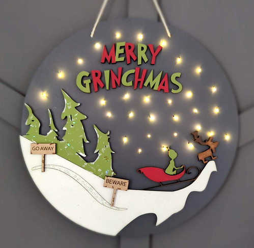 3D Lighted DIY Sign Project "Mt. Crumpit" 18" round | Urban Rustic DIY
