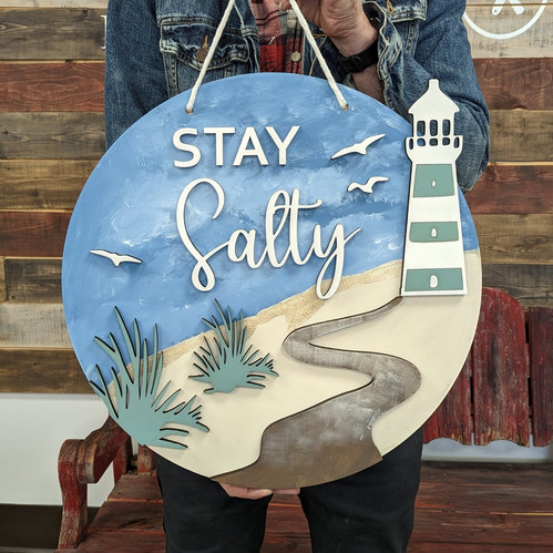 3D DIY Sign Project 18" round "Stay Salty-Lighthouse" DIY | Urban ...