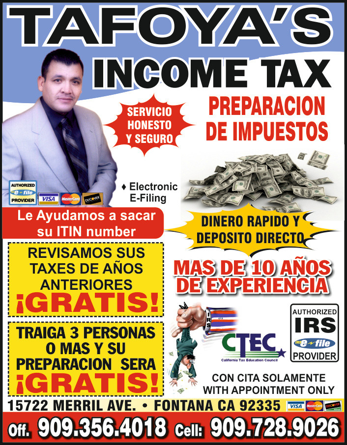 Small Business Tax Help | Tafoya's Income Tax – Fontana, CA