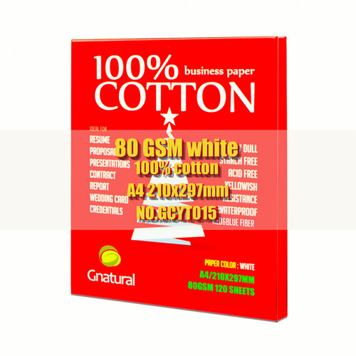 80GSM 100% cotton paper ( white ) A4 210*297mm-No.GCYT015-200 ...
