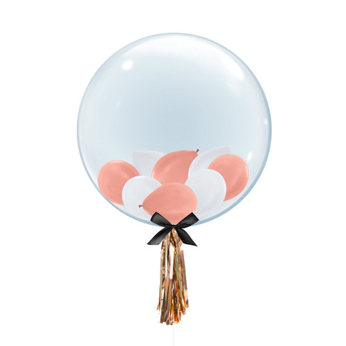 24" Crystal Clear Transparent Balloon - Mini Metallic Balloons Filled ...