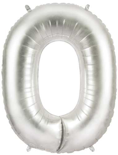 14" Silver Number Balloon 0 - 14S0 | Dream Party