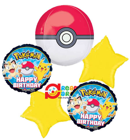 Pokemon Pokeball Helium Balloon Bouquet - bq37 | Dream Party
