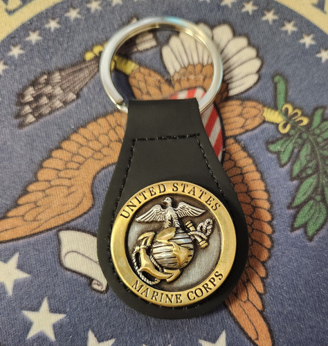 US MARINE LOGO GOLD AND SILVER (KEYCHAIN) | lonestarherogear