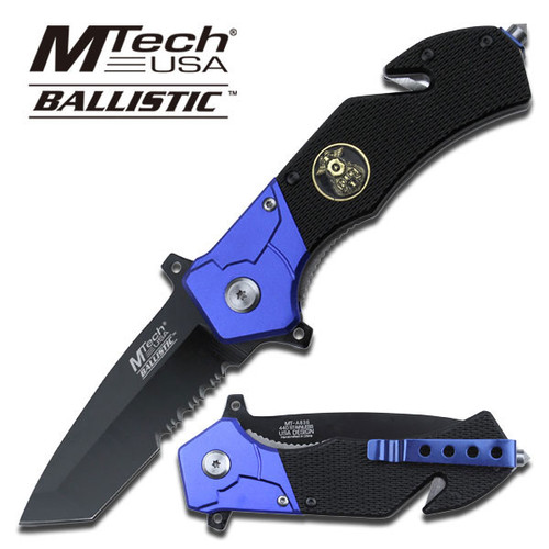 M-TECH POLICE BLK/BLUE DUTY KNIFE | lonestarherogear