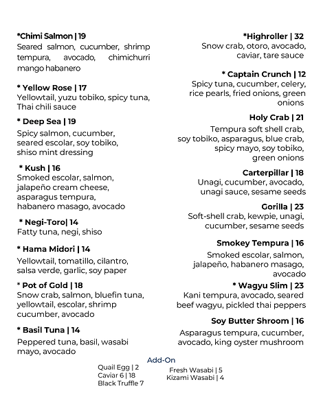 Our Menus | KA Sushi