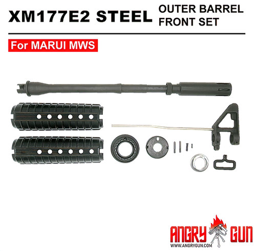 Angry Gun Steel Outer Barrel & Moderator Front Set for XM177E2 MWS GBB ...