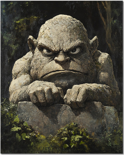 Crouching Ogre Guarding The Way | Wall Artistry