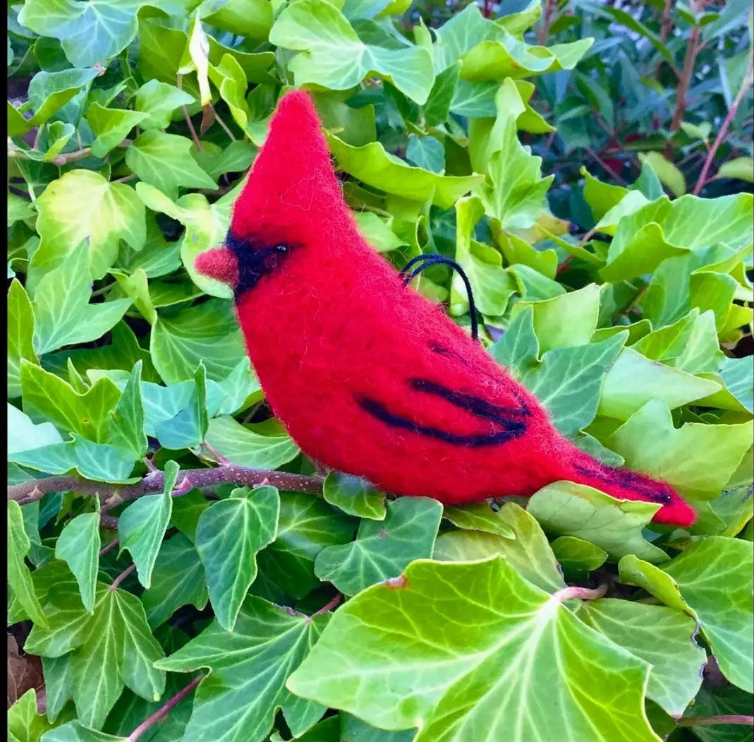 Cardinal needle felting project | Vera Johnson