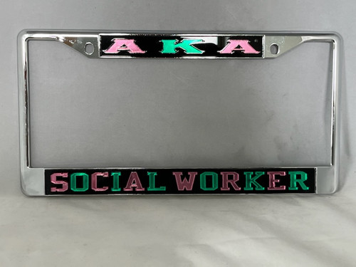 MULTICOLOR AKA Social Worker License Frame- Black Background Pink ...