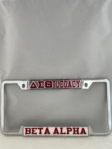 DST Legacy Beta Alpha Decal License Frame- Mirror Background Red ...