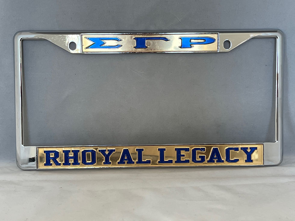 SGRHO Rhoyal Legacy License Frame- Gold Background Blue Letters ...