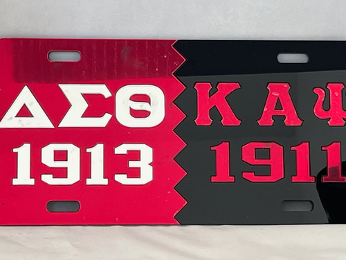 DST 1913 KAP 1911 Splt Lcnse Plate- Red Bckgrnd Mrror Ltrs Blk Bckgrnd ...