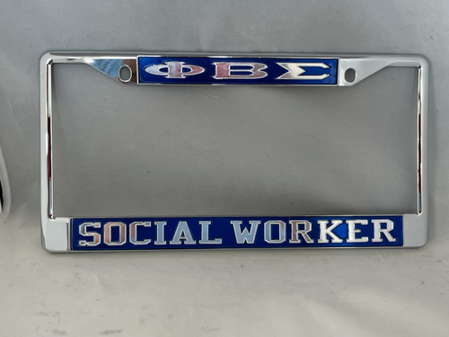 PBS Social Worker License Frame- Blue Background Mirror Letters ...